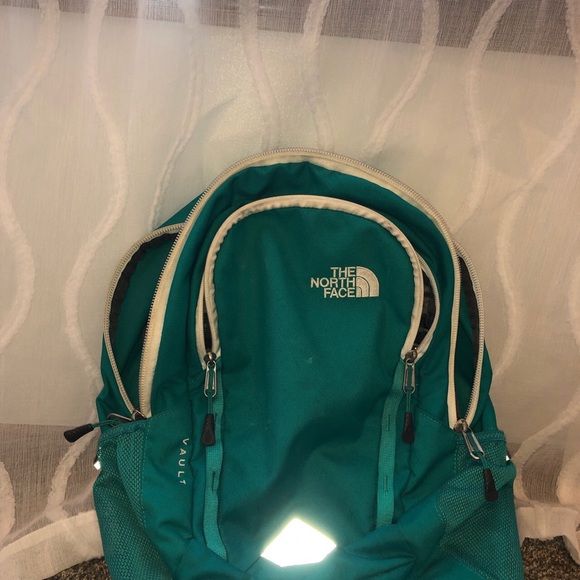 The North Face | Bags | Teal And White The North Face Backpack | Poshmark